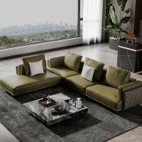 China Foshan Factory Itaian Modern Saddle Leather Sofa Home Furniture Leather Sofa Set Modular Hotel Furniture Sofa Set for sale