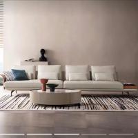 China Wooden Frame Stainless Steel Hardware Feet Modular L-Shaped Leather Fabric Sofa Set for Living Room Villa Apartment Use for sale