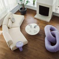 China Modern Light Luxury Living Room Furniture Hotel Solid Wooden Curved Sofa Combination Fabric Modular Sofa Set for sale