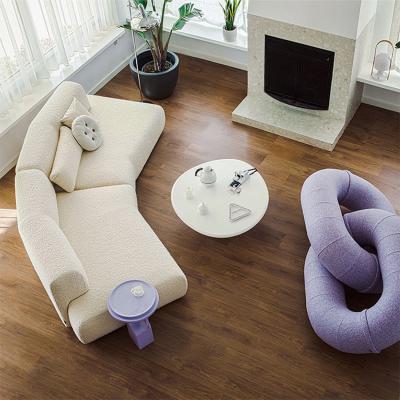 China Modern Light Luxury Living Room Furniture Hotel Solid Wooden Curved Sofa Combination Fabric Modular Sofa Set for sale