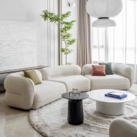 China High Quality European Design Boucle Fabric Modular Curved Sofa Set for Living Room or Apartment Sofa for sale