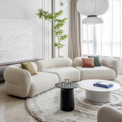 China High Quality European Design Boucle Fabric Modular Curved Sofa Set for Living Room or Apartment Sofa for sale