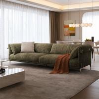 China Italian Minimalist Modern Retro Fabric Sofa Chenille Straight Small Apartment Living Room Luxury Sectional Style Sofa Couch for sale