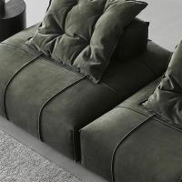 China Italian-Style Baxter Panama Sectional Sofa Set Tofu Module Minimalist Matte Fabric with Genuine Leather Designer Collection for sale