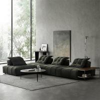 China Italian-Style Baxter Panama Sectional Sofa Set Tofu Module Minimalist Matte Fabric with Genuine Leather Designer Collection for sale