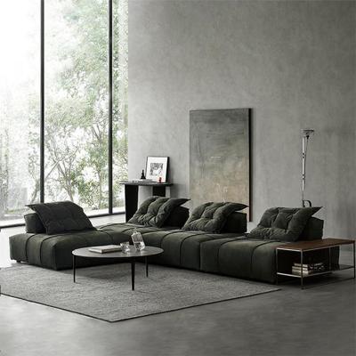 China Italian-Style Baxter Panama Sectional Sofa Set Tofu Module Minimalist Matte Fabric with Genuine Leather Designer Collection for sale