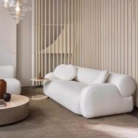 China Nordic Italian Minimalism Design Couch Simple Hotel Home Furniture High Quality White Velvet Fabric 4 Seater Living Room Sofa for sale