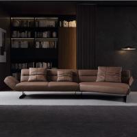 China Italian Minimalist Leather Living Room 3 Seat Sofa Modern Luxury Sofa Set Furniture for Hotel Villa Art Hall for sale