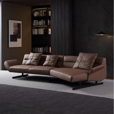 China Italian Minimalist Leather Living Room 3 Seat Sofa Modern Luxury Sofa Set Furniture for Hotel Villa Art Hall for sale