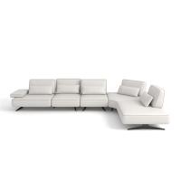 China Italian Designer Light Luxury Leather Sofa with Left and Right Corner Extendable Villa, Hotel Living Room Sofa for sale