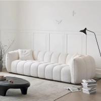 China Modern Luxurious Velvet Fabric Sofa Set White Compressed Living Room Sofas with Sponge Filling for Home or Mall Furniture for sale