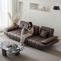 China Italian Luxury Living Room Sofa Minimalist Style Ultra-Wide Seat Removable Backrest Adjustment Convertible Luxury Sofa for sale
