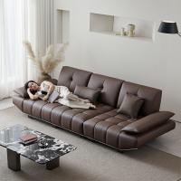 China Italian Luxury Living Room Sofa Minimalist Style Ultra-Wide Seat Removable Backrest Adjustment Convertible Luxury Sofa for sale