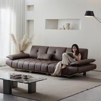China Italian Luxury Living Room Sofa Minimalist Style Ultra-Wide Seat Removable Backrest Adjustment Convertible Luxury Sofa for sale