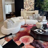 China Italian Simple Armless Round Backrest Multi-size Multi-combination Fabric Island Sofa Living Room Villa Apartment Residence for sale