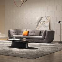 China Modern White Fabric 1-2-3-4 Seater Sofa Sofa Lamp Luxury Designer Hotel Living Room Furniture Teddy Velvet Straight Sofa Set for sale