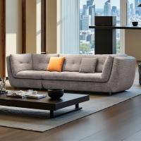 China Modern White Fabric 1-2-3-4 Seater Sofa Sofa Lamp Luxury Designer Hotel Living Room Furniture Teddy Velvet Straight Sofa Set for sale