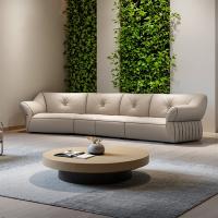 China Italian Minimalist Creative Living Room Hotel Villa Three Seat Sofa Wooden Frame Fabric Lounge Sofa Furniture for sale