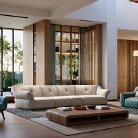 China Italian Minimalist Creative Living Room Hotel Villa Three Seat Sofa Wooden Frame Fabric Lounge Sofa Furniture for sale