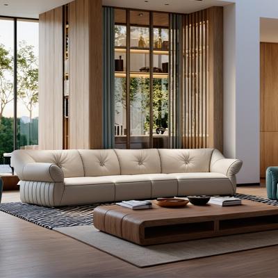 China Italian Minimalist Creative Living Room Hotel Villa Three Seat Sofa Wooden Frame Fabric Lounge Sofa Furniture for sale