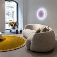 China MOYI Italian VIP Waiting Room Couches Sofa Two Seat Fabric Curved Shape Sofa for Hotel Villa Home Office for sale