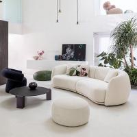 China MOYI Italian VIP Waiting Room Couches Sofa Two Seat Fabric Curved Shape Sofa for Hotel Villa Home Office for sale