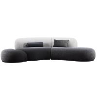 China MOYI Italian VIP Waiting Room Couches Sofa Two Seat Fabric Curved Shape Sofa for Hotel Villa Home Office for sale