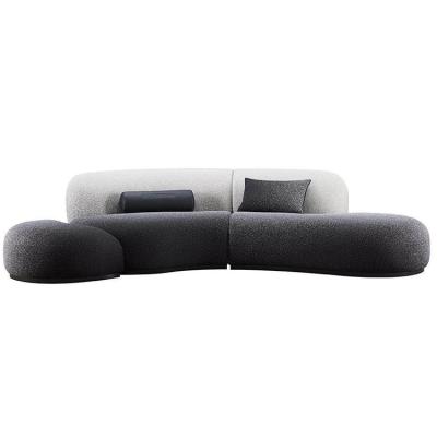 China MOYI Italian VIP Waiting Room Couches Sofa Two Seat Fabric Curved Shape Sofa for Hotel Villa Home Office for sale