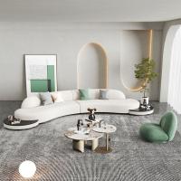 China MOYI Living Room Furniture Sofas Fabric Sectional Curved Sofas Set Large Size Modular Floor Boucle Sofas Couch Set for sale