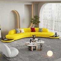 China MOYI Living Room Furniture Sofas Fabric Sectional Curved Sofas Set Large Size Modular Floor Boucle Sofas Couch Set for sale