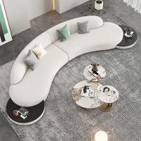 China MOYI Living Room Furniture Sofas Fabric Sectional Curved Sofas Set Large Size Modular Floor Boucle Sofas Couch Set for sale