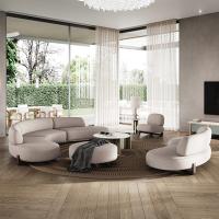 China MOYI Living Room Furniture Sofa Set Hotel Combination Luxury Curve Teddy Sofa Velvet 4 Seater Sofa Set for sale