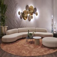 China MOYI Living Room Furniture Sofa Set Hotel Combination Luxury Curve Teddy Sofa Velvet 4 Seater Sofa Set for sale