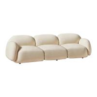China Modern Home Couch Furniture Living Room Modulares White Teddy Boucle Fabric Sectional Wolke Sofa Comfortable Upholstered 3 Seat for sale