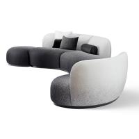 China Gradient Fabric Arc-shaped Sofa, Living Room Hotel Designer Furniture, Modern and Simple Combination Modular Sofa,Source Factory for sale