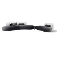 China Gradient Fabric Arc-shaped Sofa, Living Room Hotel Designer Furniture, Modern and Simple Combination Modular Sofa,Source Factory for sale