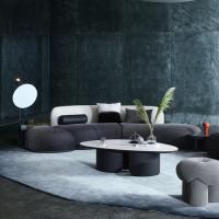China Gradient Fabric Arc-shaped Sofa, Living Room Hotel Designer Furniture, Modern and Simple Combination Modular Sofa,Source Factory for sale