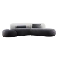 China Gradient Fabric Arc-shaped Sofa, Living Room Hotel Designer Furniture, Modern and Simple Combination Modular Sofa,Source Factory for sale