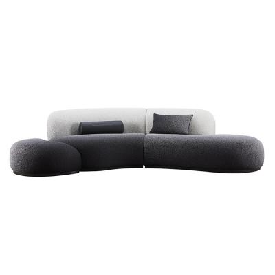 China Gradient Fabric Arc-shaped Sofa, Living Room Hotel Designer Furniture, Modern and Simple Combination Modular Sofa,Source Factory for sale
