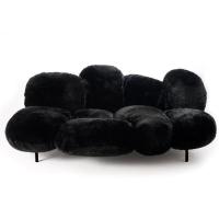 China Modern Italian Design Soft Comfortable Pink Fluffy Faux Fur Sofa Couch for Home Villa Apartment Living Room Showroom Hotel Hall for sale