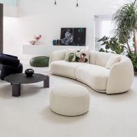 China Italian Contemporary Minimalist Modern White Modular Nordic Italian Velvet Fabric Teddy Boucle 2 3 Seater Boucle Sofa for sale