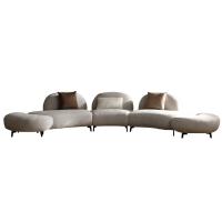China Factory-Sourced Minimalist Reef Modular Sofa Simple Creative Designer Furniture for Apartment Villa Leisure Fabric Curved Sofa for sale