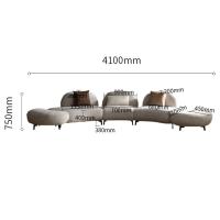 China Factory-Sourced Minimalist Reef Modular Sofa Simple Creative Designer Furniture for Apartment Villa Leisure Fabric Curved Sofa for sale