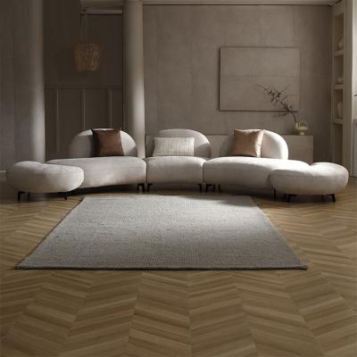 China Factory-Sourced Minimalist Reef Modular Sofa Simple Creative Designer Furniture for Apartment Villa Leisure Fabric Curved Sofa for sale