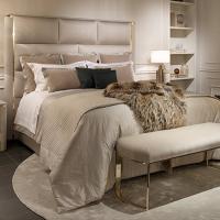China High End Bookcase Big Headboard Double Bed Frame Italian Leather Beds New Design Bedroom Furniture Luxury Modern King Size Bed for sale