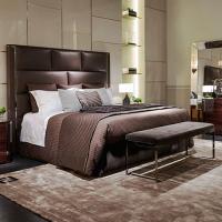 China High End Bookcase Big Headboard Double Bed Frame Italian Leather Beds New Design Bedroom Furniture Luxury Modern King Size Bed for sale