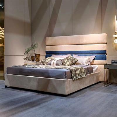 China High Quality Simple Design Bed Room Furniture Set Platform Bed Frame King Size Leather Modern Double Luxury Beds for sale