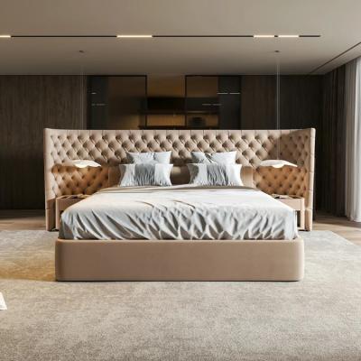 China Customize Italian Luxury Bedroom Furniture Set Premium Villa Latest Design Double Bed Upholstered Bed King Size Bedroom Sets for sale