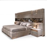China King Size Bed Frame Lux Leather Modern Double Bedroom King Size Bed Set Luxury for sale