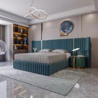 China Headboards for King Beds Luxury Italian Luxury Bed Frame Modern King Upholstered Luxury King Size Bed for sale